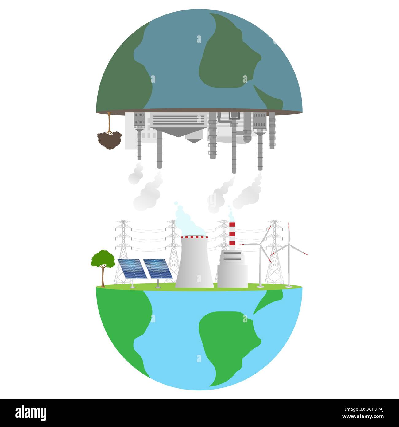 Green Energy. Alternative clean Energy. Renewable energy sources. Eco ...
