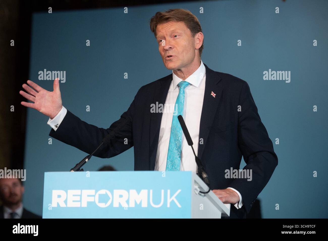 London, UK. 01 Sep 2025. Richard Tice - Reform UK Deputy Leader speaks ...