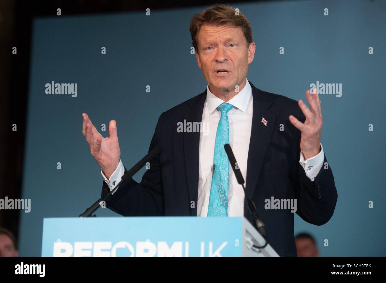 London, UK. 01 Sep 2025. Richard Tice - Reform UK Deputy Leader speaks ...