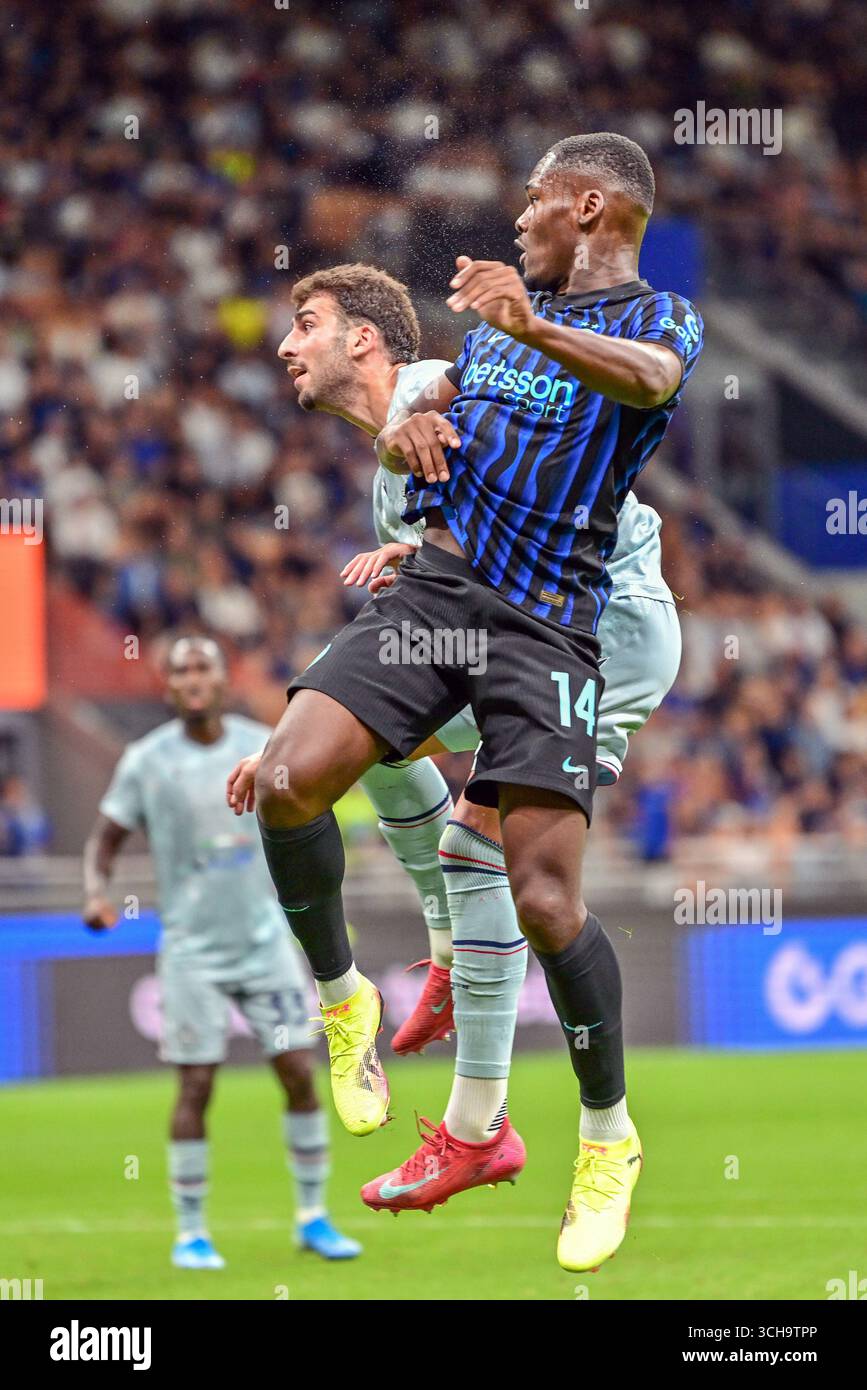 Milano, Italy. 31st, August 2025. Ange-Yoan Bonny (14) of Inter and ...