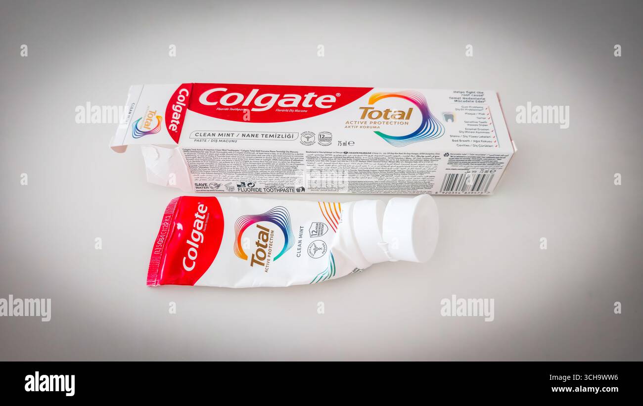 Colgate Total Active Protection Clean Mint toothpaste used tube and ...