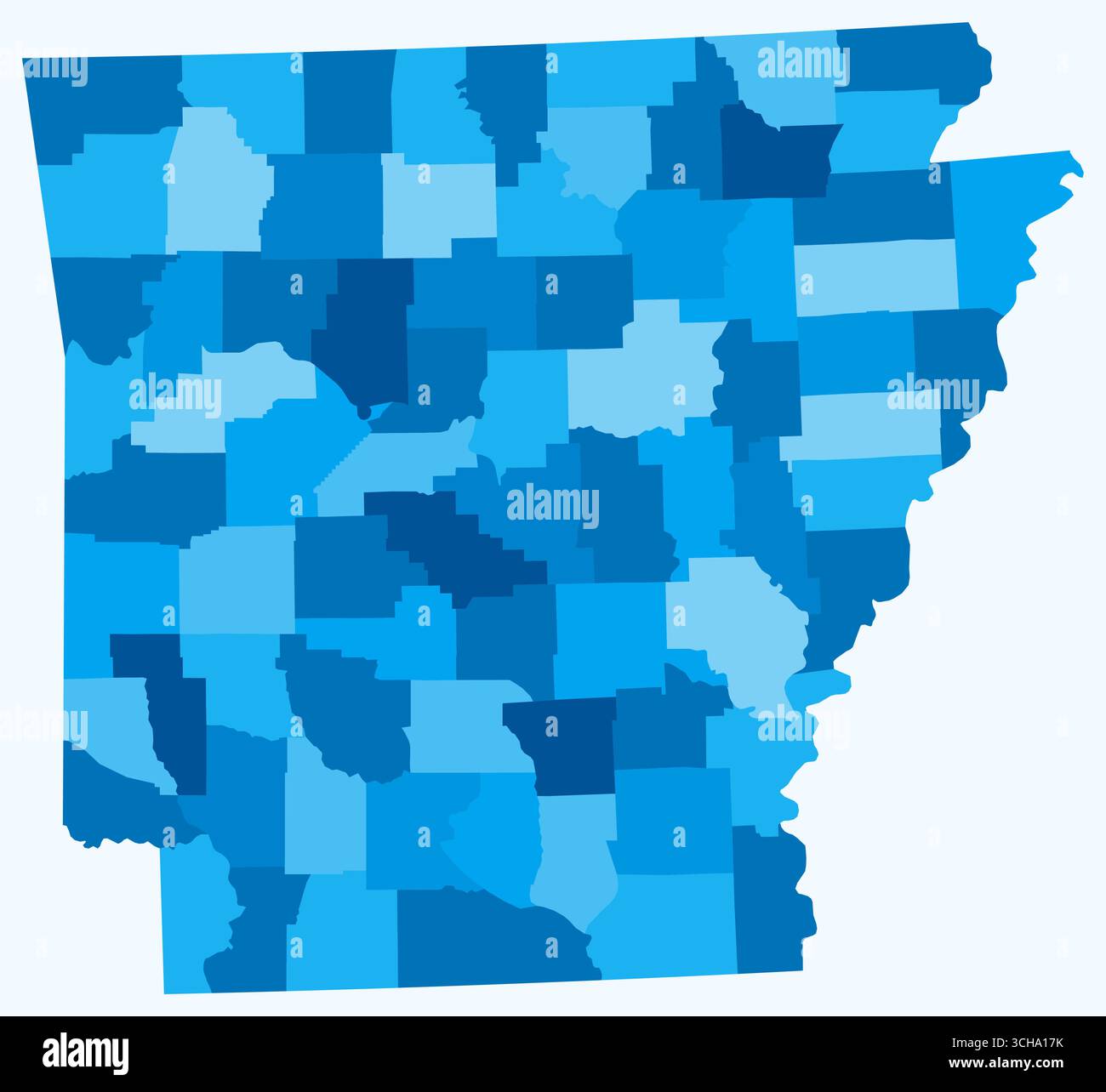 Map of Arkansas with counties. Just a simple state border map with ...