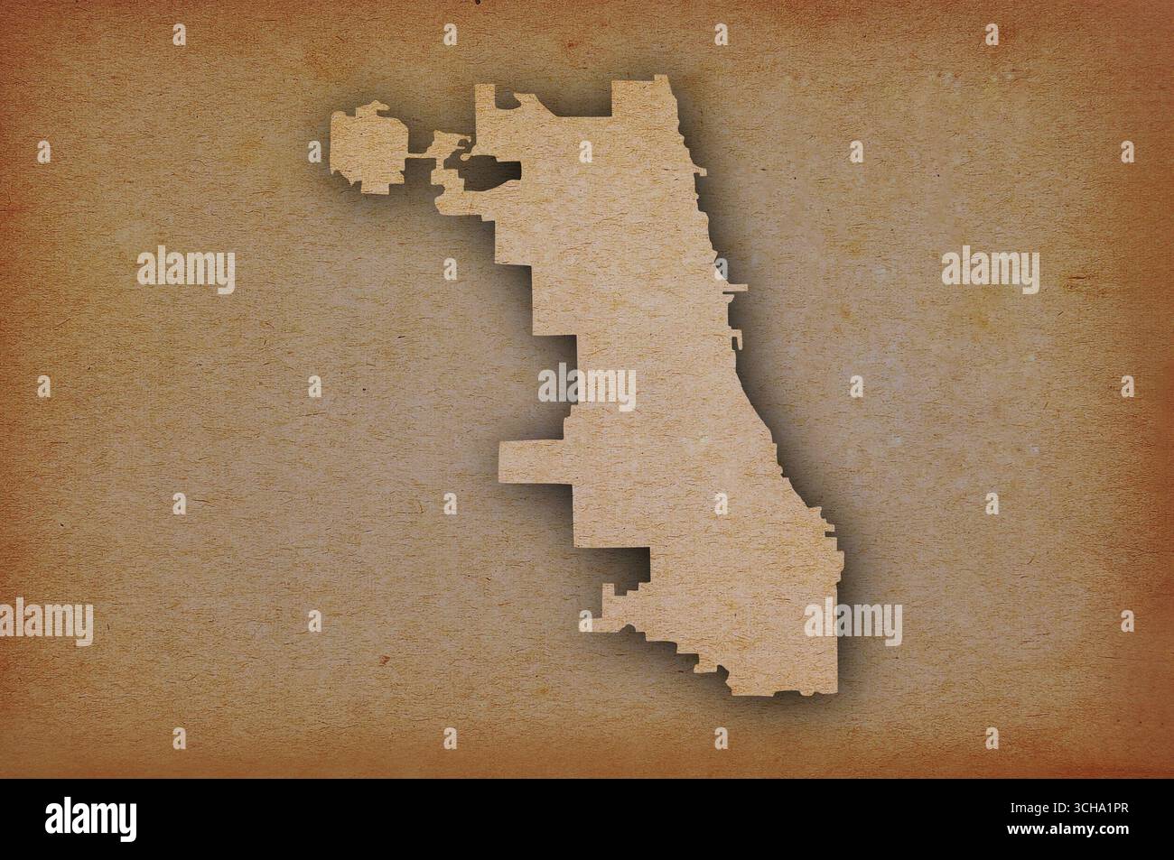 Accurate and detailed map of Chicago on grunge paper Stock Photo - Alamy