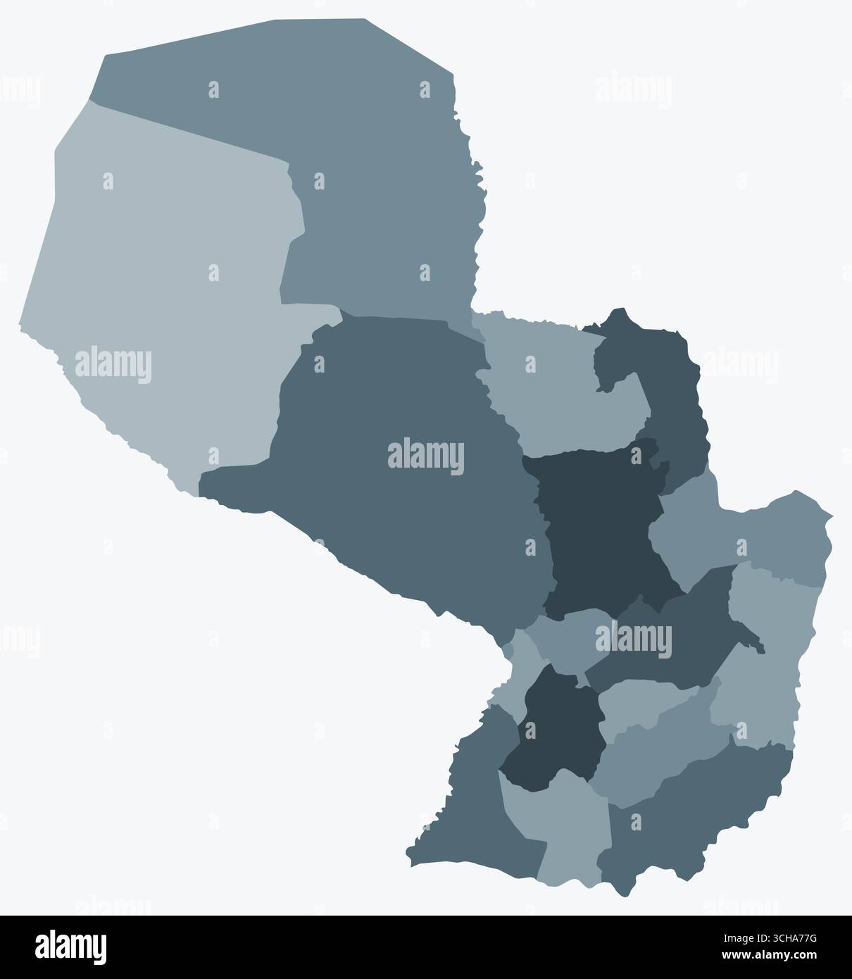 Map of Paraguay with regions. Just a simple country border map with ...
