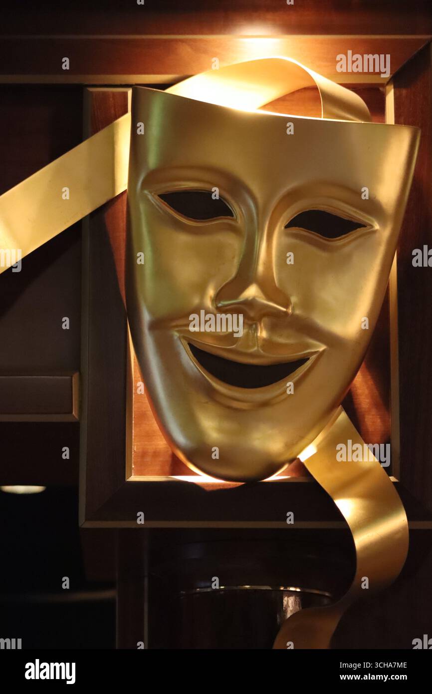 The mask of laughter, one of the two classic theatrical symbols ...