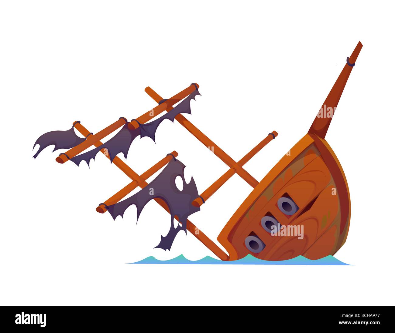 Half sunken boat Stock Vector Images - Alamy