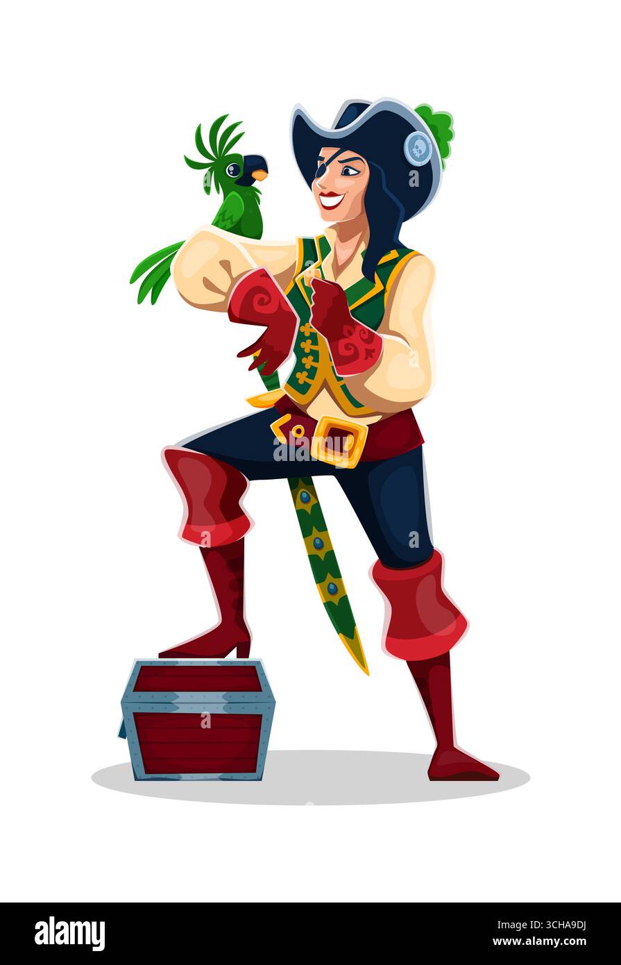 Woman parrot pirate costume Stock Vector Images - Alamy