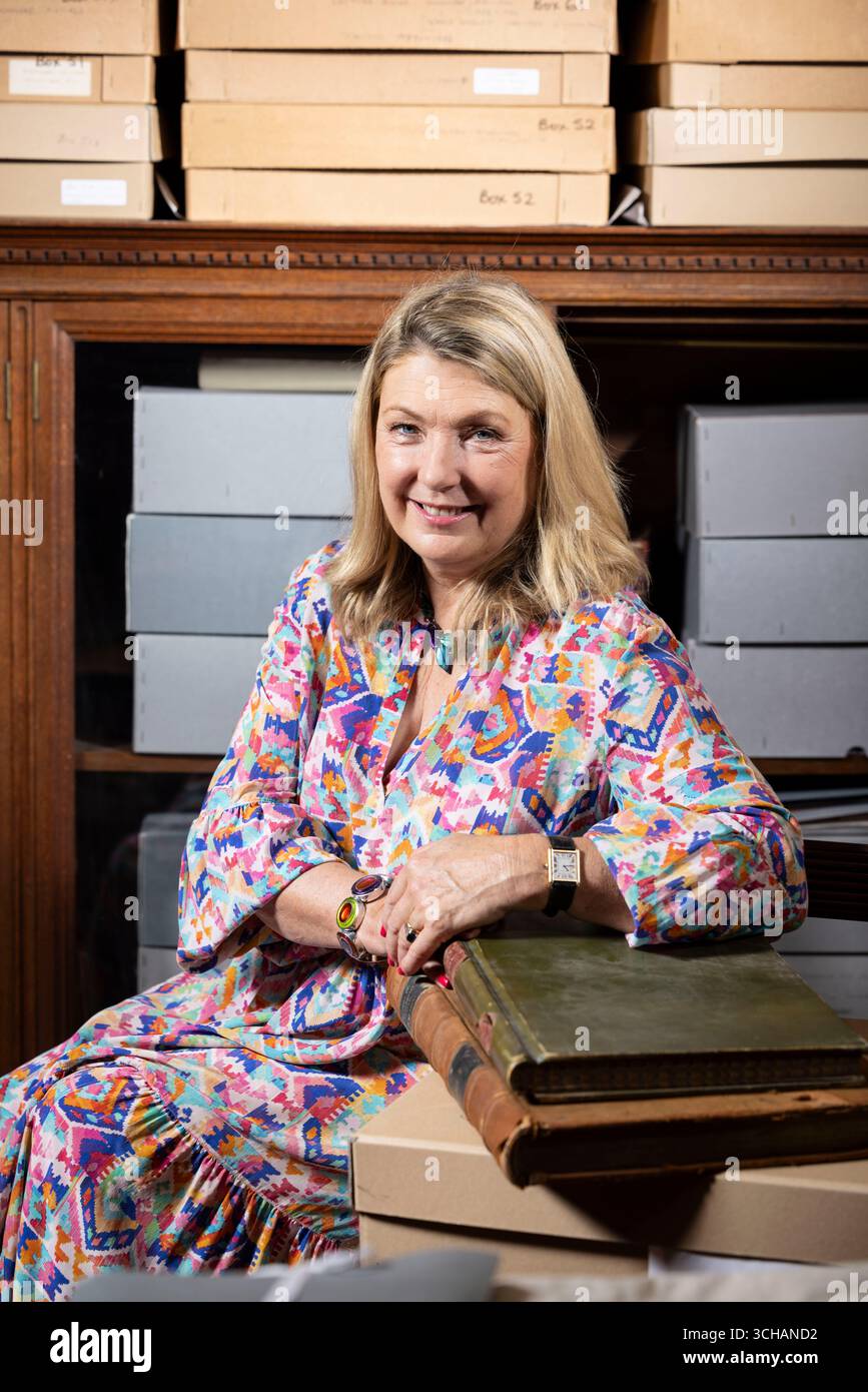 Lady Carnarvon in Highclere Castle archive room, ahead of upcoming film ...