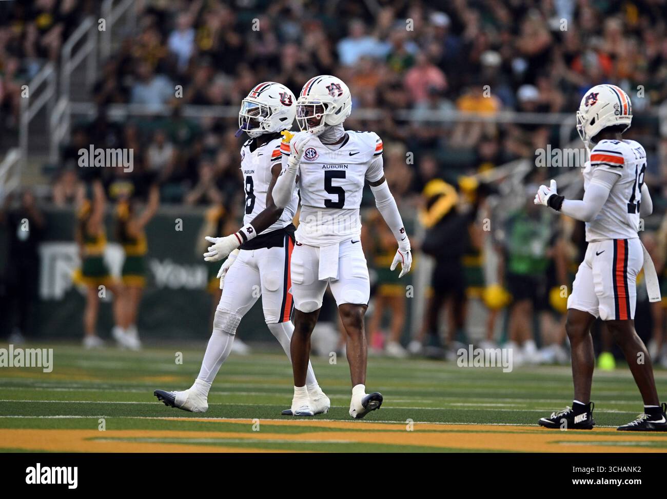 WACO, TX - August 29: Auburn Tigers DB Jahquez Robinson (5) gets ready ...