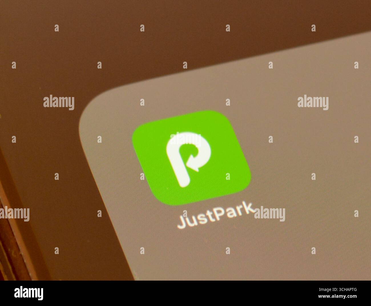 Justpark car parking ticket app on a smartphone screen hi-res stock ...