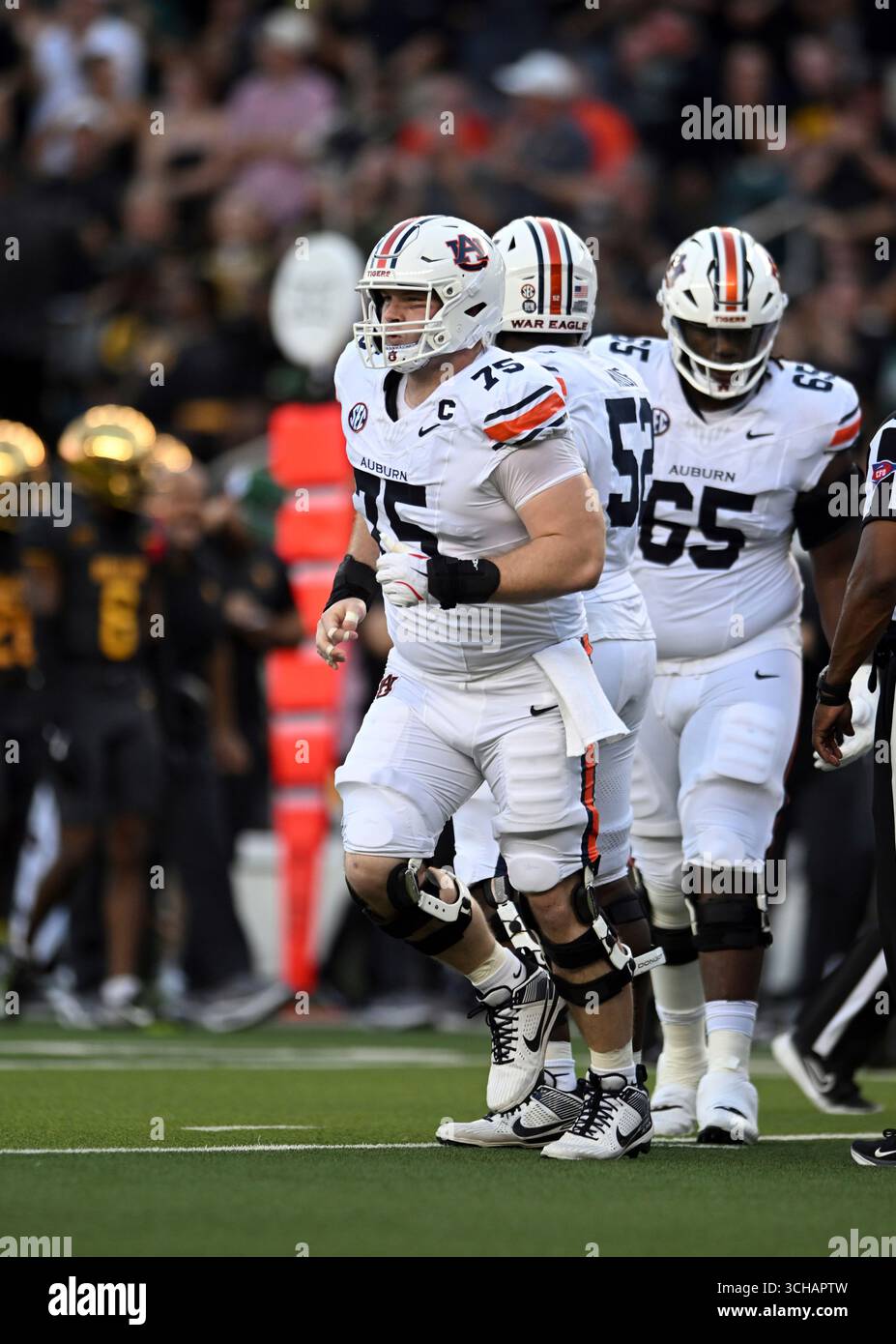 WACO, TX - August 29: Auburn Tigers center Connor Lew (75) gets ready ...