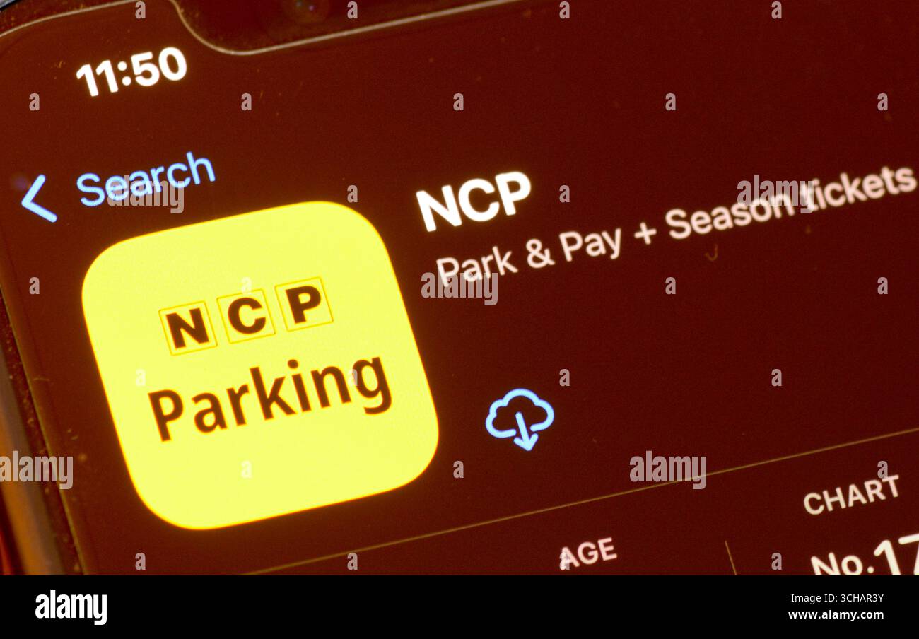 Ncp car parking ticket app on a smartphone screen hi-res stock photography and images - Alamy