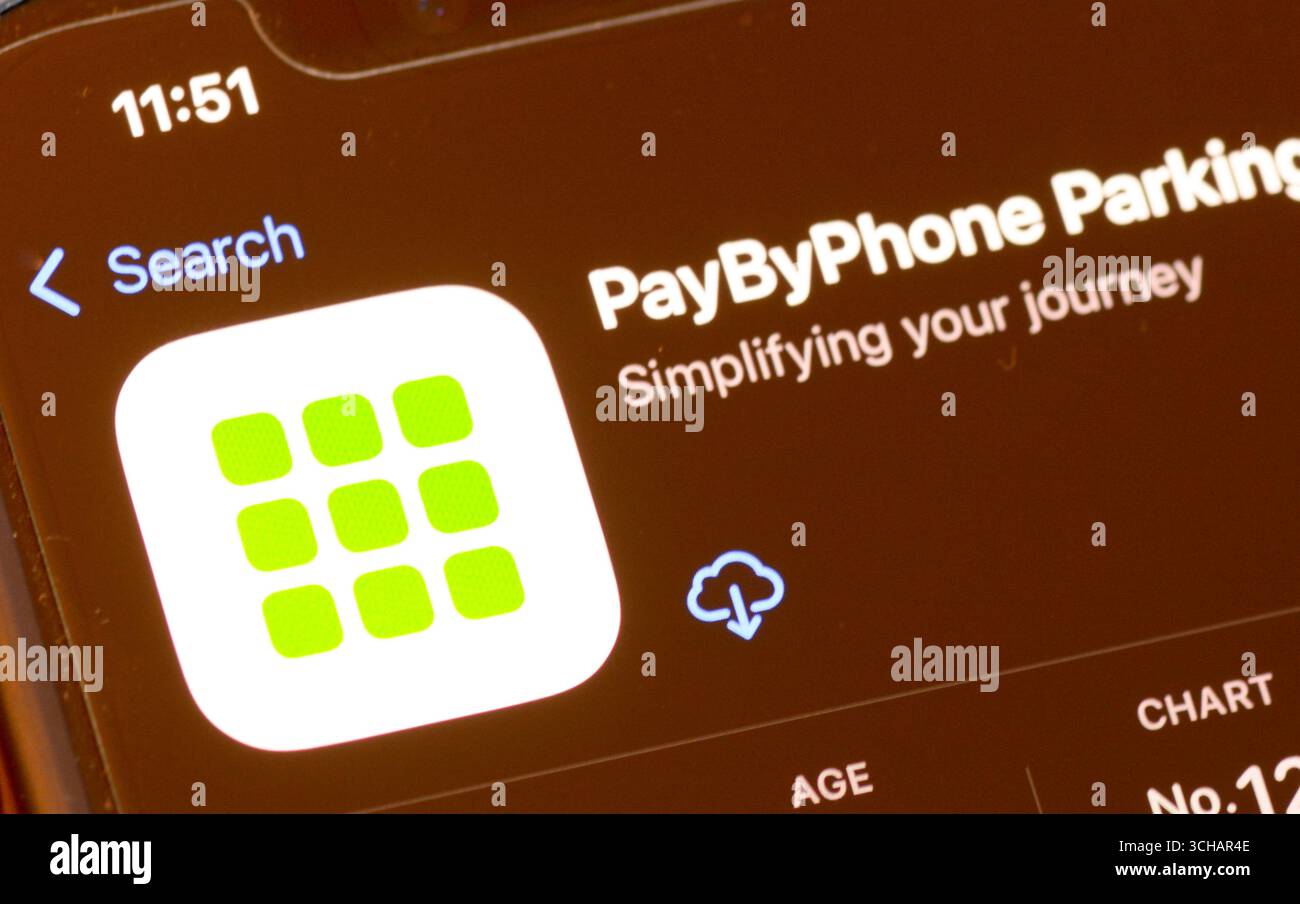Paybyphone car parking ticket app hi-res stock photography and images ...