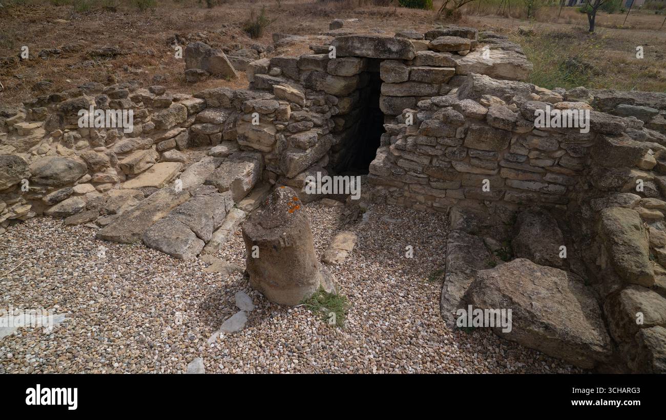 Ancient Nuragic sacred well of San Salvatore archaeological site in ...