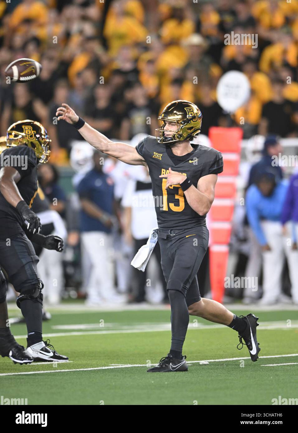 WACO, TX - August 29: Baylor Bears QB Sawyer Robertson throws a pass ...