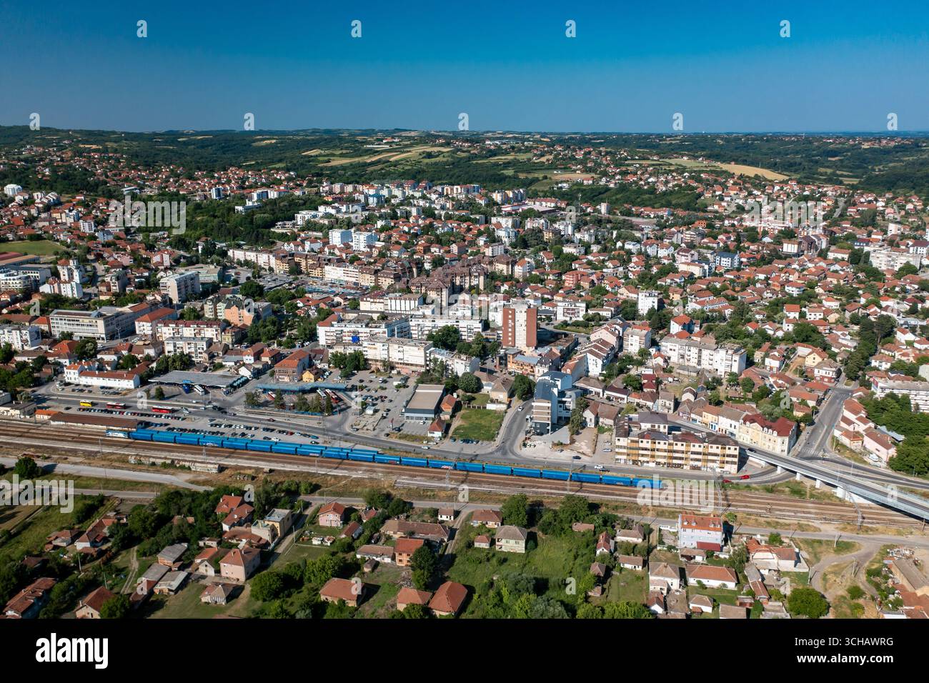 Mladenovac, Sumadija, Central Serbia. Aerial Drone View Panorama Of ...