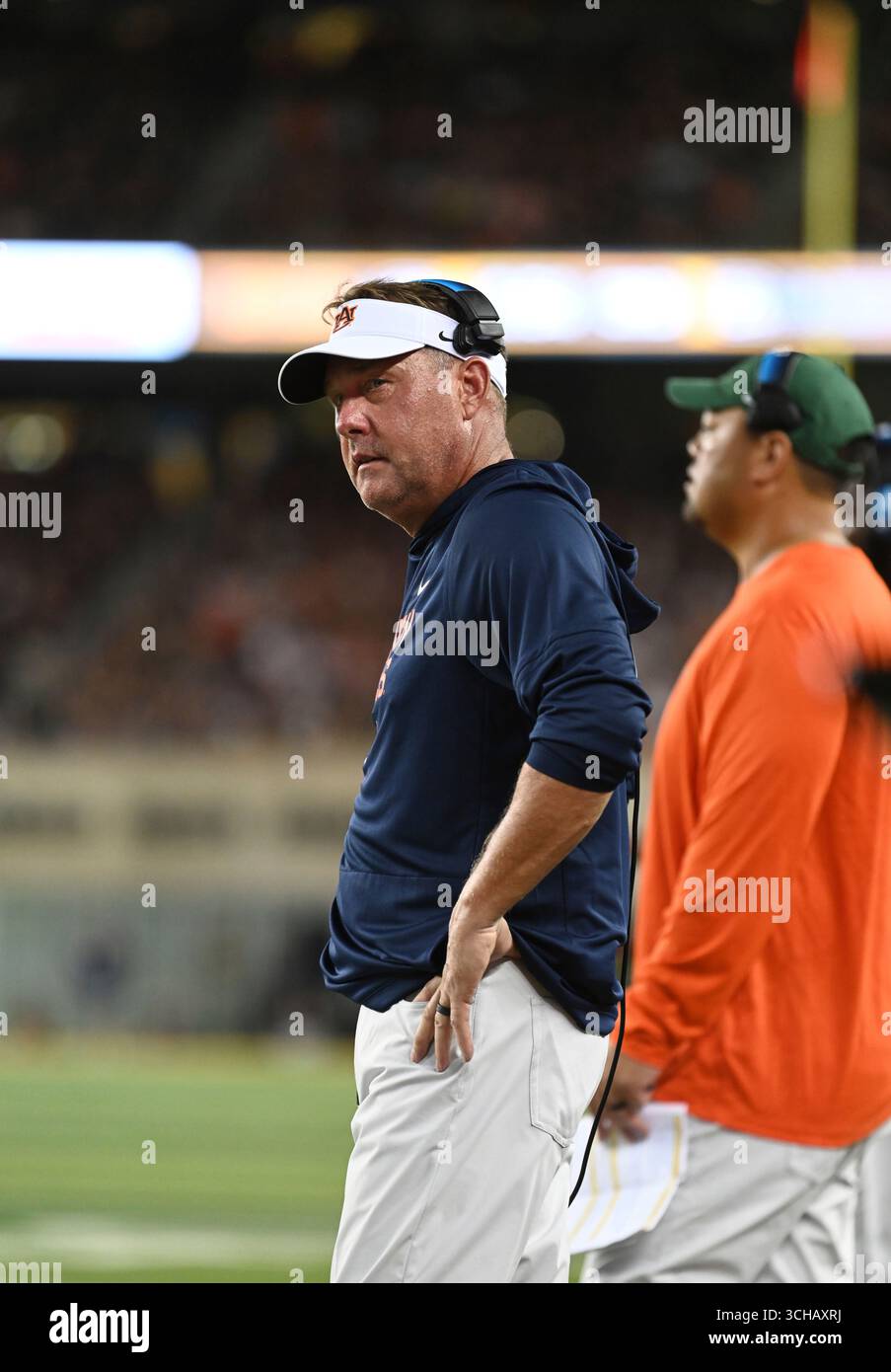 WACO, TX - August 29: Auburn Tigers head coach Hugh Freeze gives an ...
