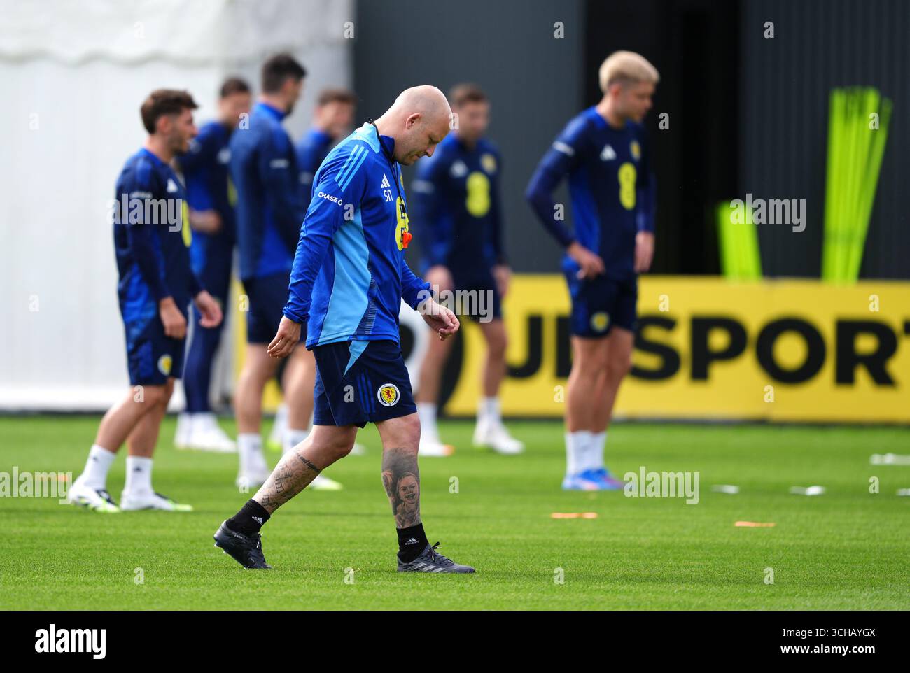 Scotland coach Steven Naismith during a training session at Lesser ...