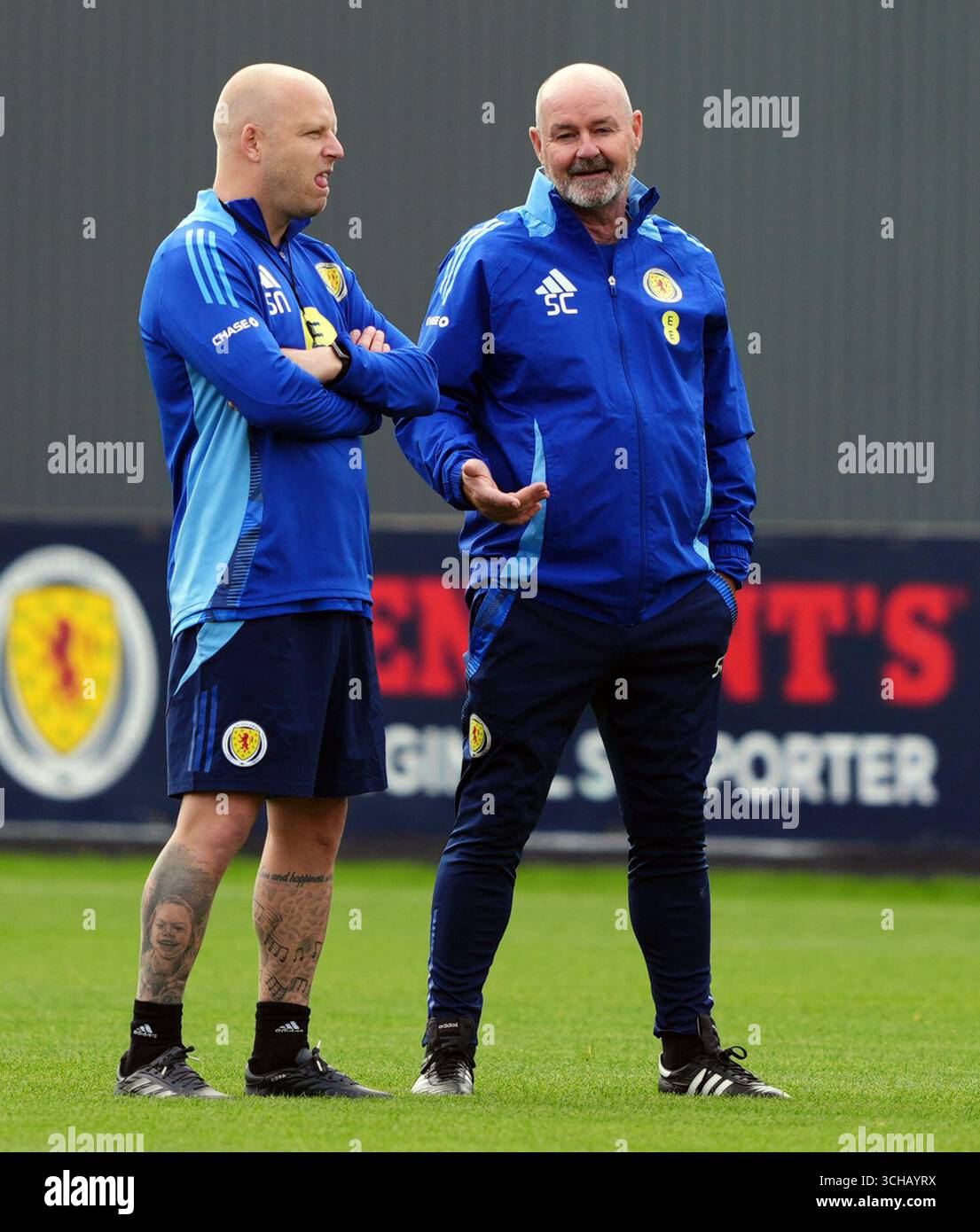 Scotland head coach Steve Clarke with coach Steven Naismith during a ...