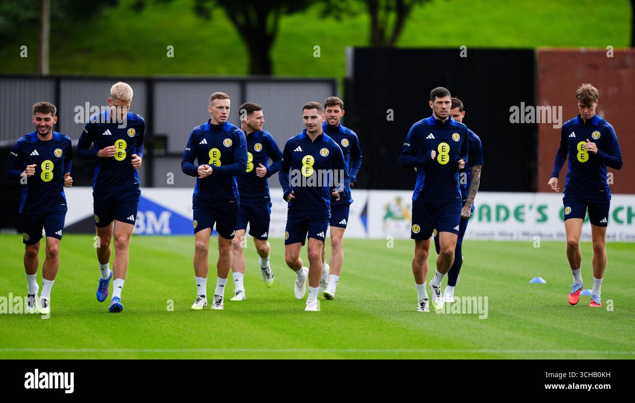 Scotland players during a training session at Lesser Hampden, Glasgow ...