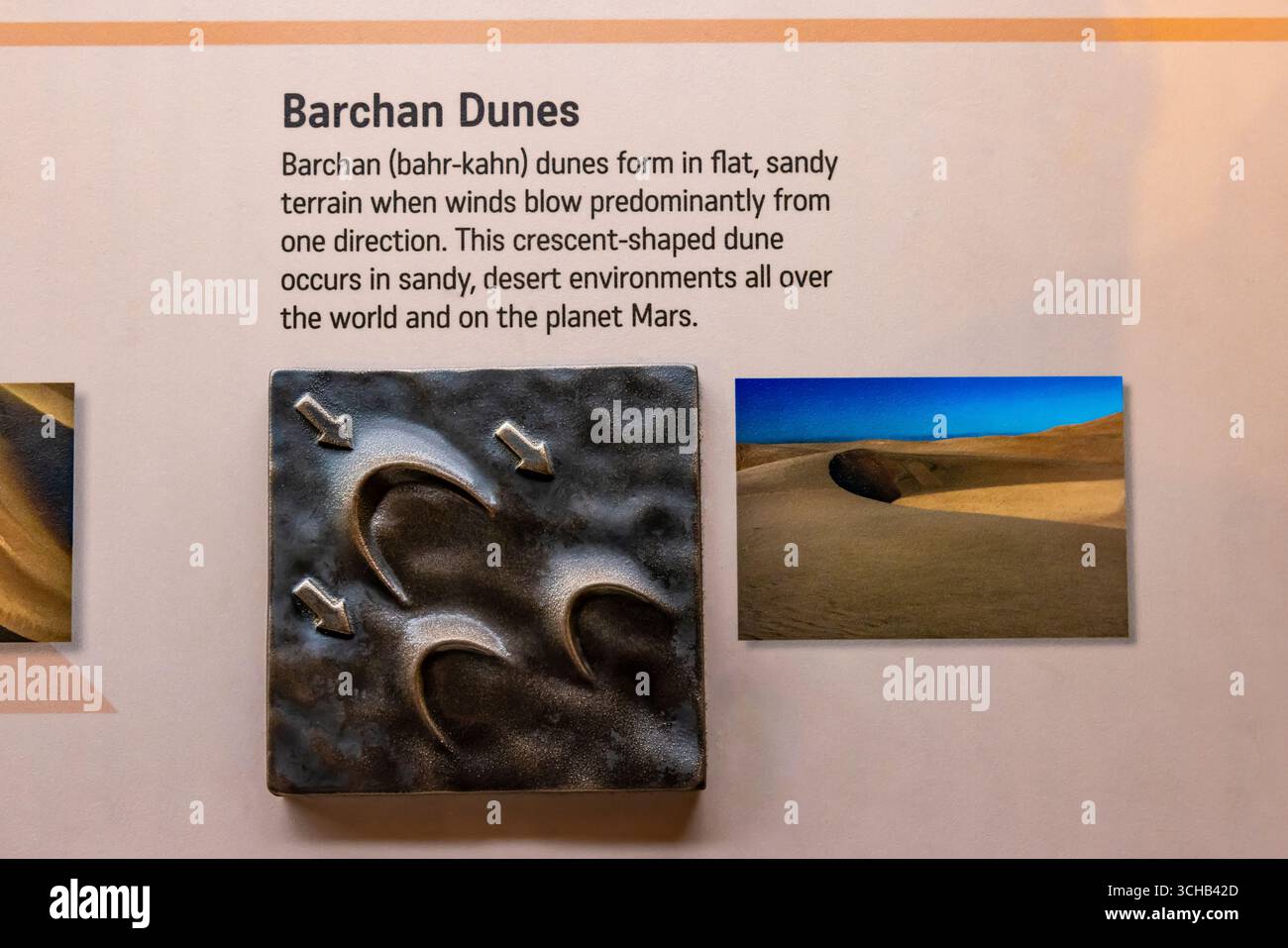 Visitor center exhibit about Barchan Dunes in Great Sand Dunes National ...