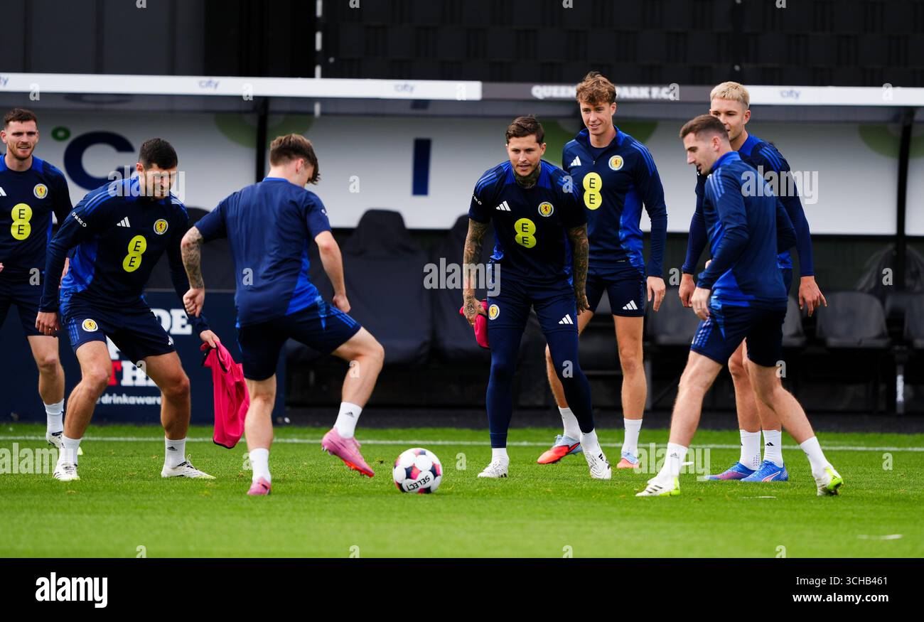 Scotland's Lyndon Dykes during a training session at Lesser Hampden ...