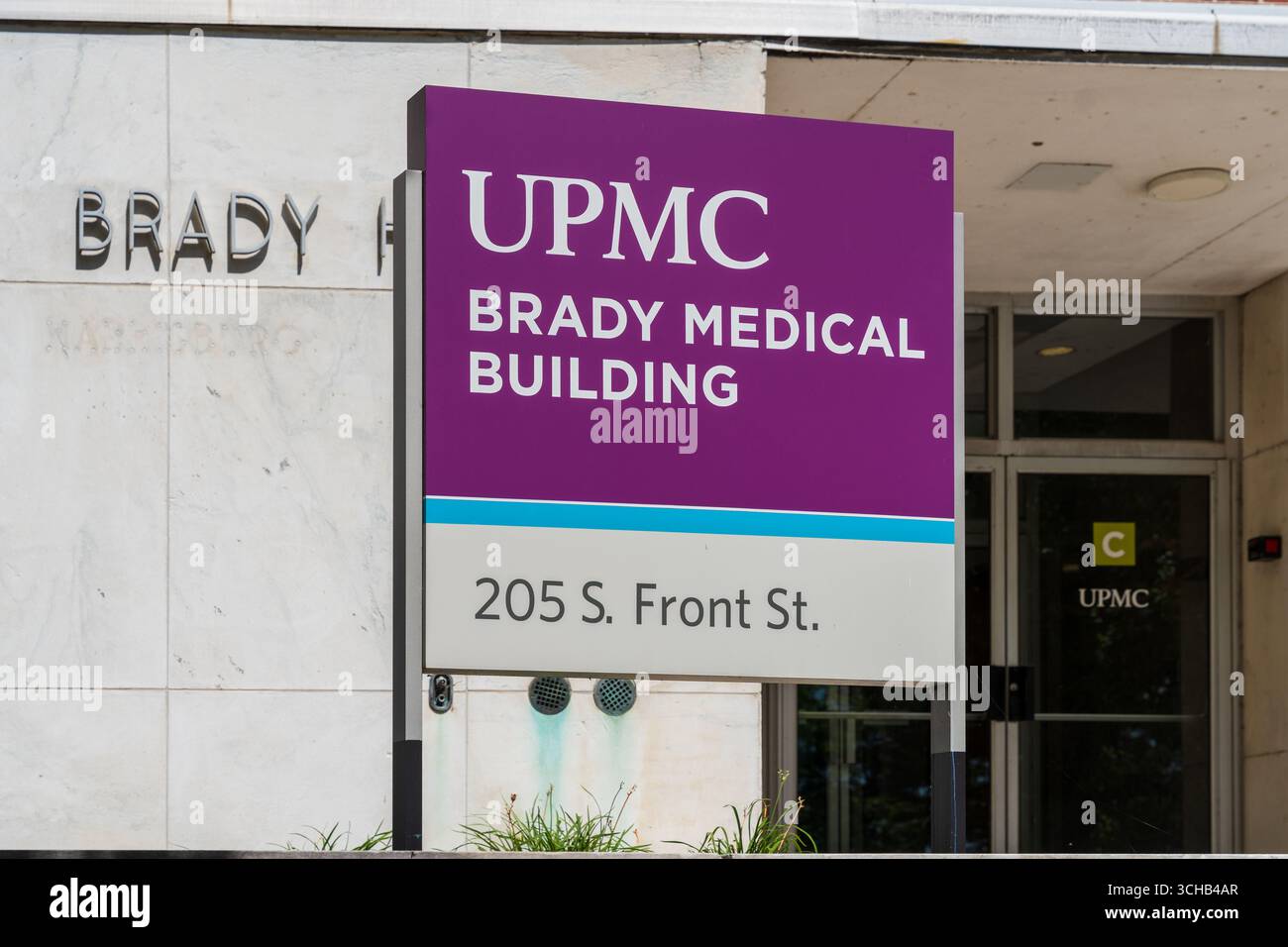 HARRISBURG, PA, USA - AUGUST 31, 2025: A sign at the UPMC Harrisburg ...