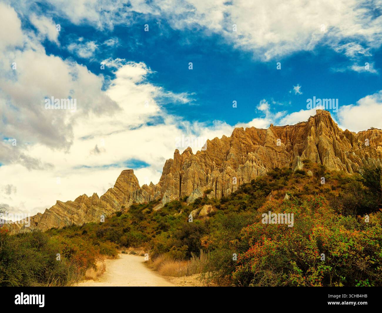 New Zealand, South Island, Omarama, Clay Cliff Stock Photo - Alamy