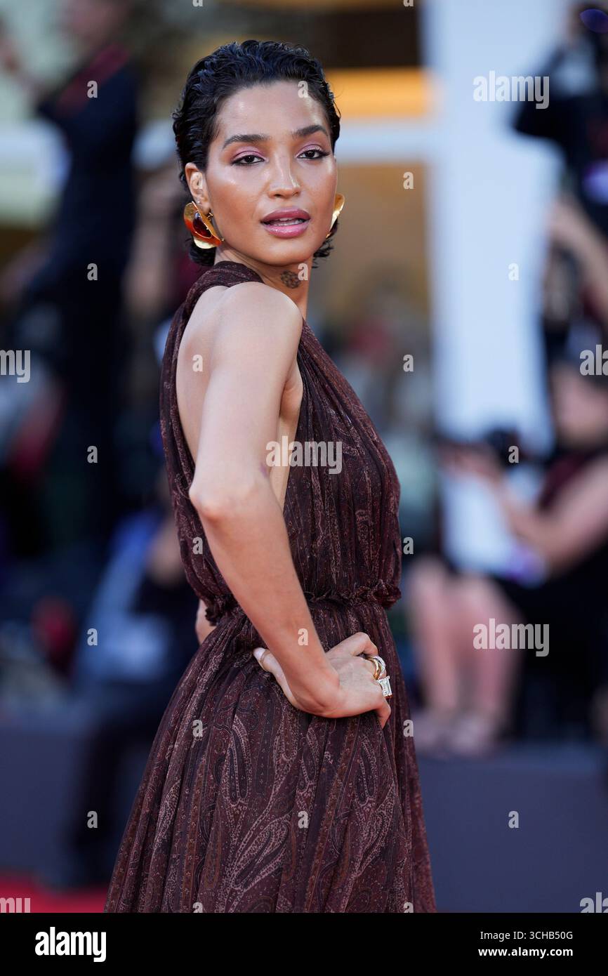 Indya Moore attends the "Father Mother Sister Brother" red carpet ...