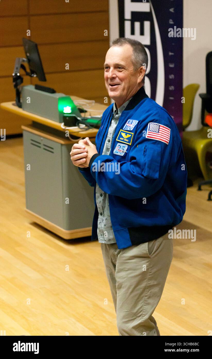 Retired NASA Astronaut, Ricky Arnold, interacting with the students ...