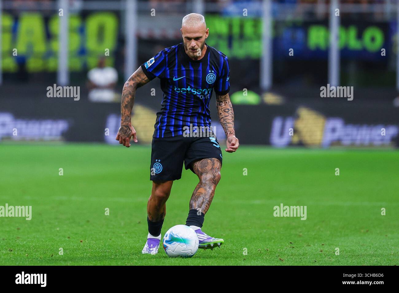 Federico Dimarco of FC Internazionale seen in action during Serie A 2025/26 football match ...