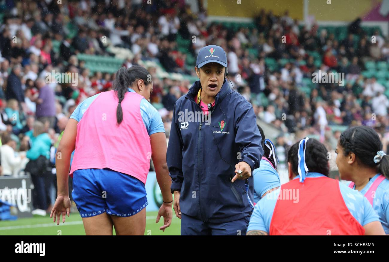 Fuimaono Bella Milo coach of Samoa during Women’s Rugby World Cup 2025 ...