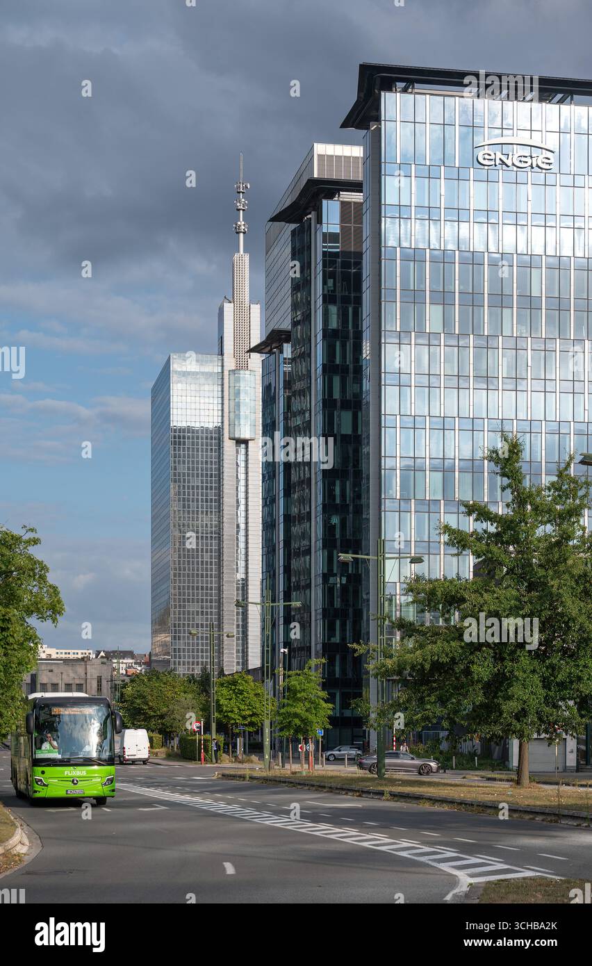 The Engie and Proximus tower at Avenue Simon de Bolivar in Brussels ...