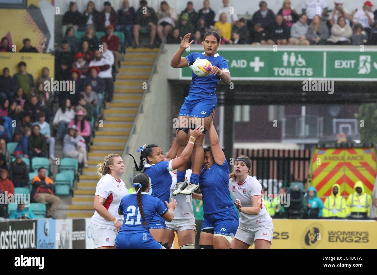 Samoa’s Ana-Lise SIO in action during Women’s Rugby World Cup 2025 Pool ...