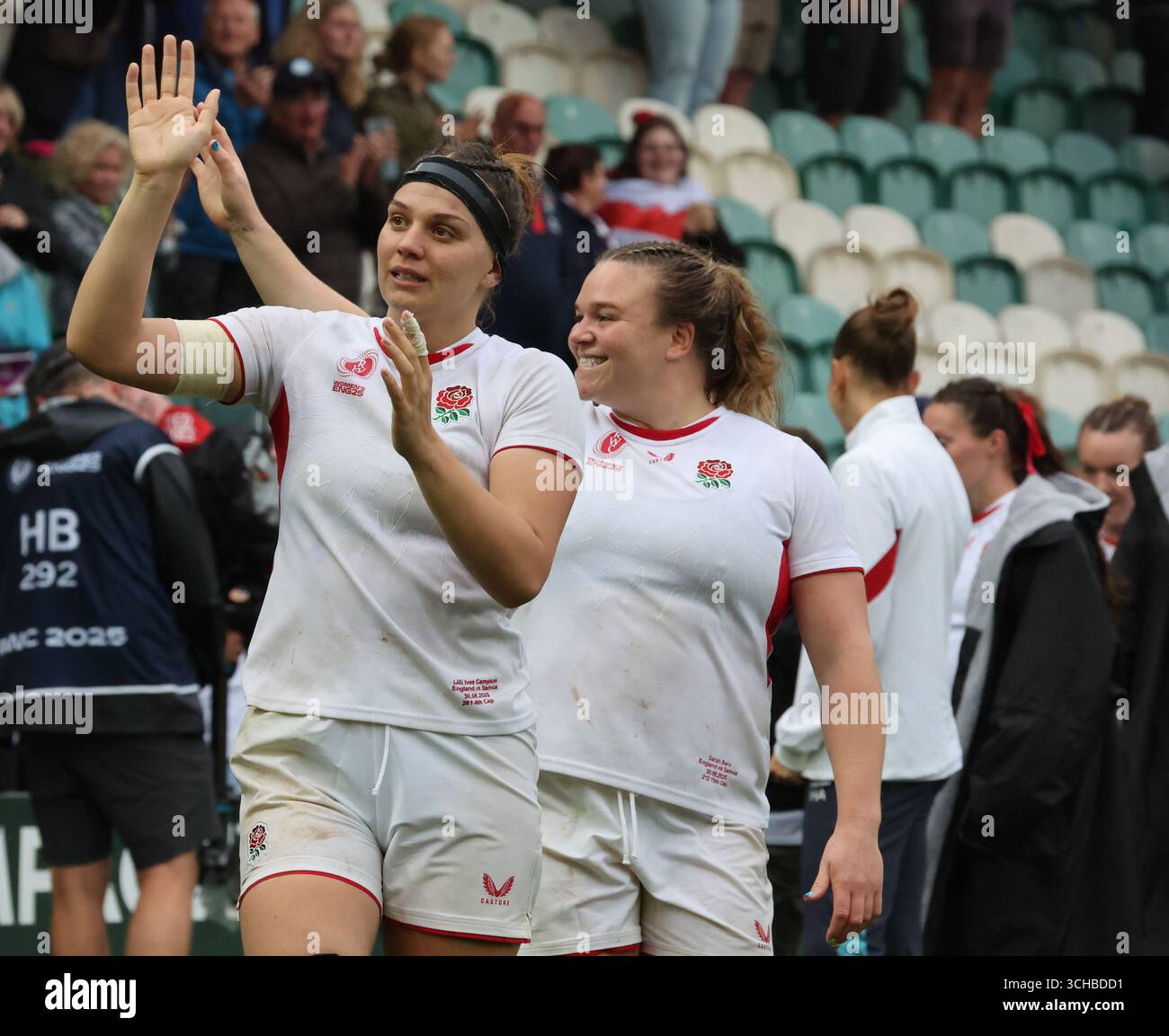 L-R .ew4/ and England's(Red Roses)Sarah Bern(Bristol Bears) after Women ...