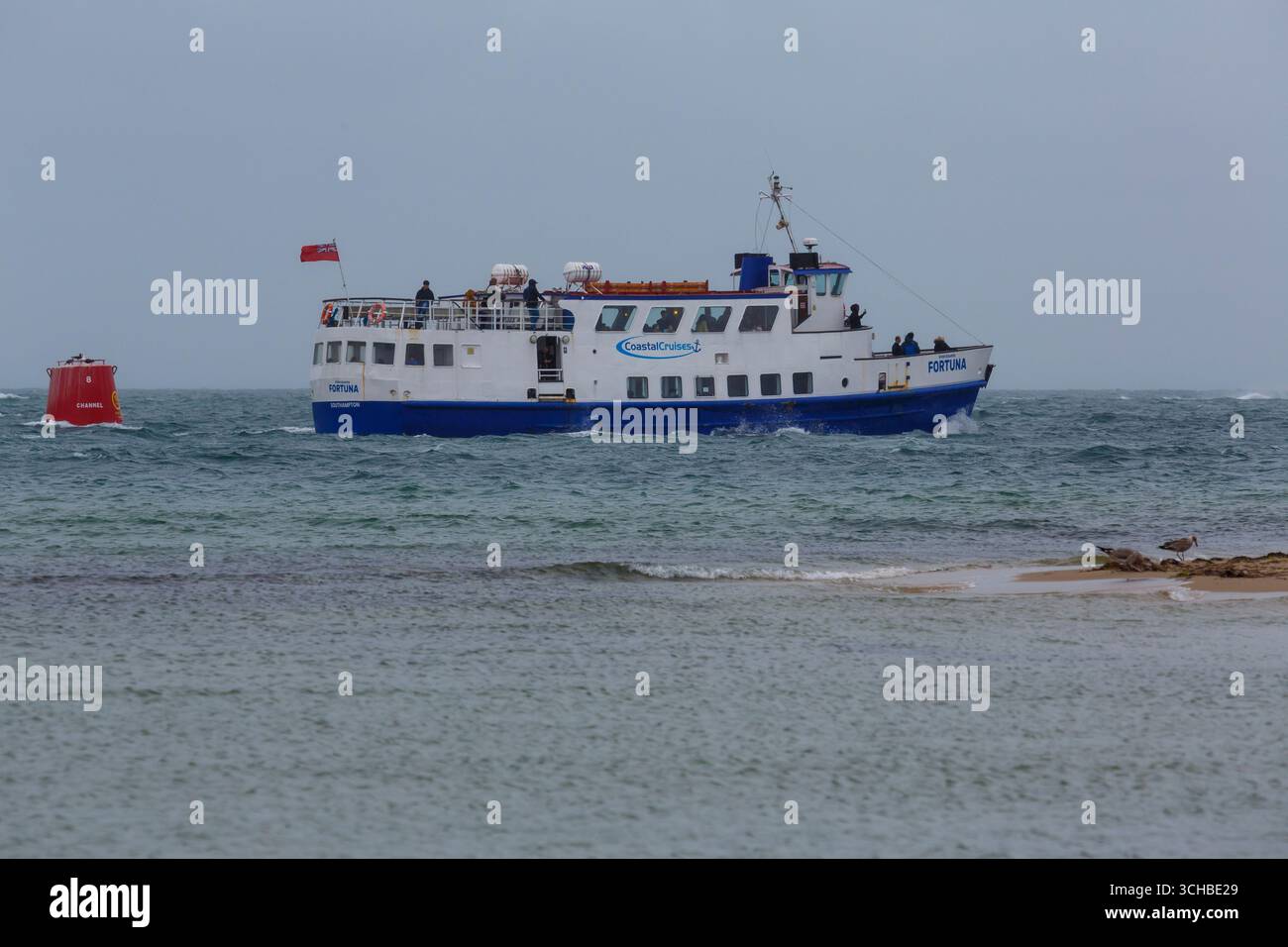 Coastal Cruises River Escape Fortuna boat leaving Poole Harbour, Dorset ...