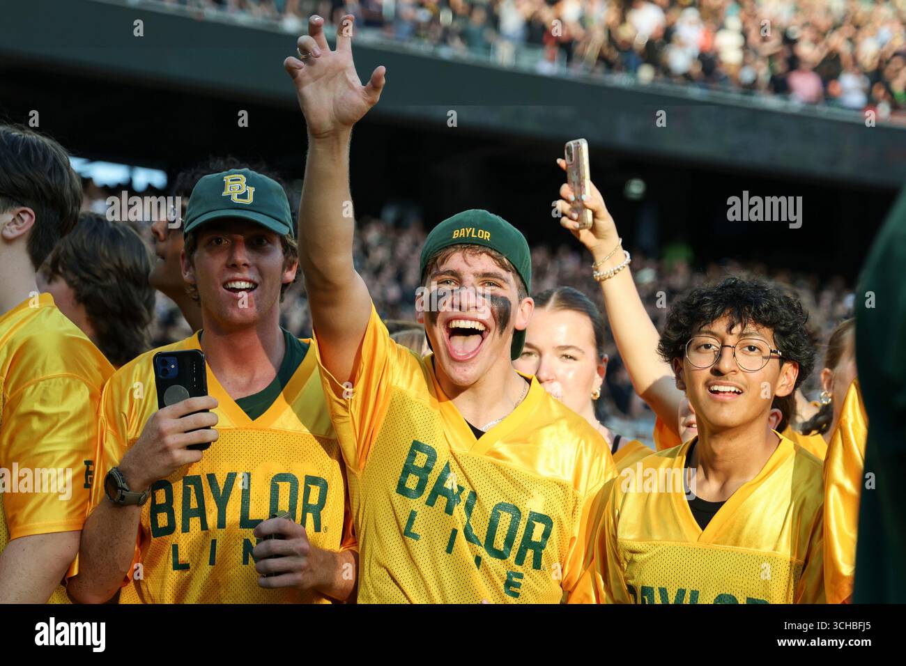 WACO, TX - AUGUST 29: Baylor Line students scream before the college ...