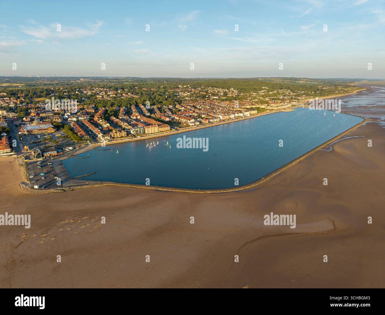 WEST KIRBY, MERSEYSIDE, ENGLAND - JULY 09, 2025: Aerial view of West ...