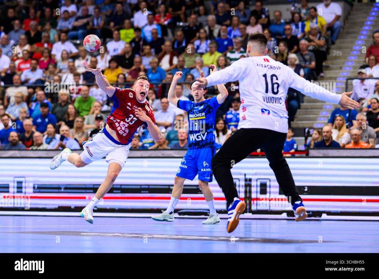 31 August 2025, Baden-Württemberg, Stuttgart: Handball: 1st Bundesliga ...
