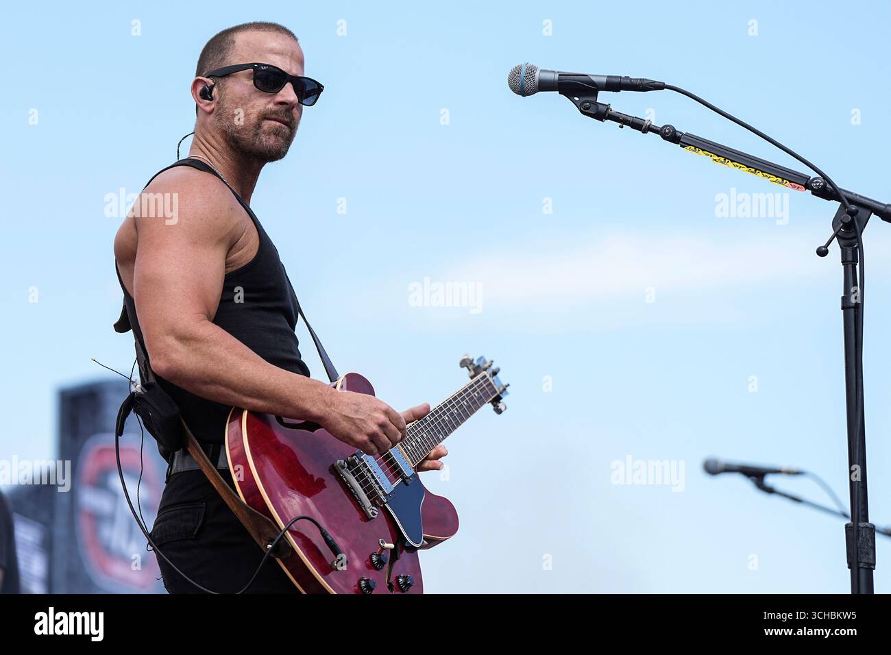 Country music singer Kip Moore performs prior to a NASCAR Cup Series ...