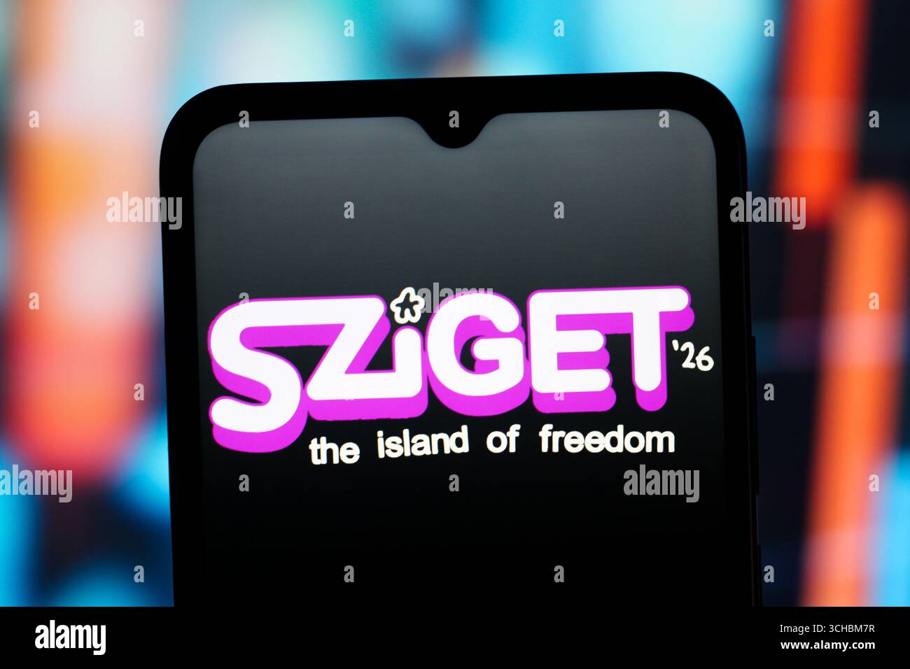 In this photo illustration, the Sziget Festival logo is seen displayed ...