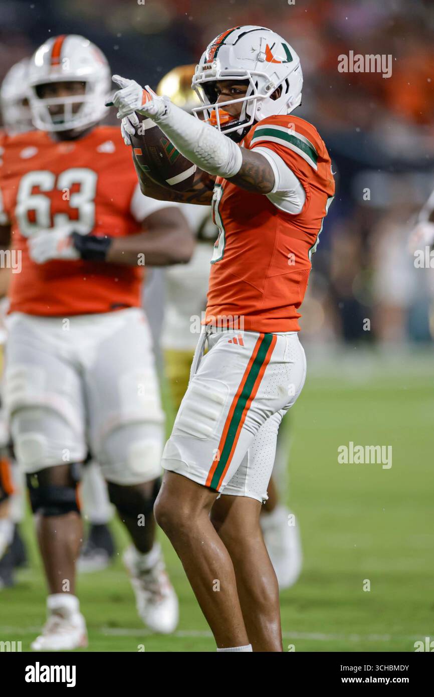 Miami, FL: Miami Hurricanes wide receiver Keelon Marion celebrates ...