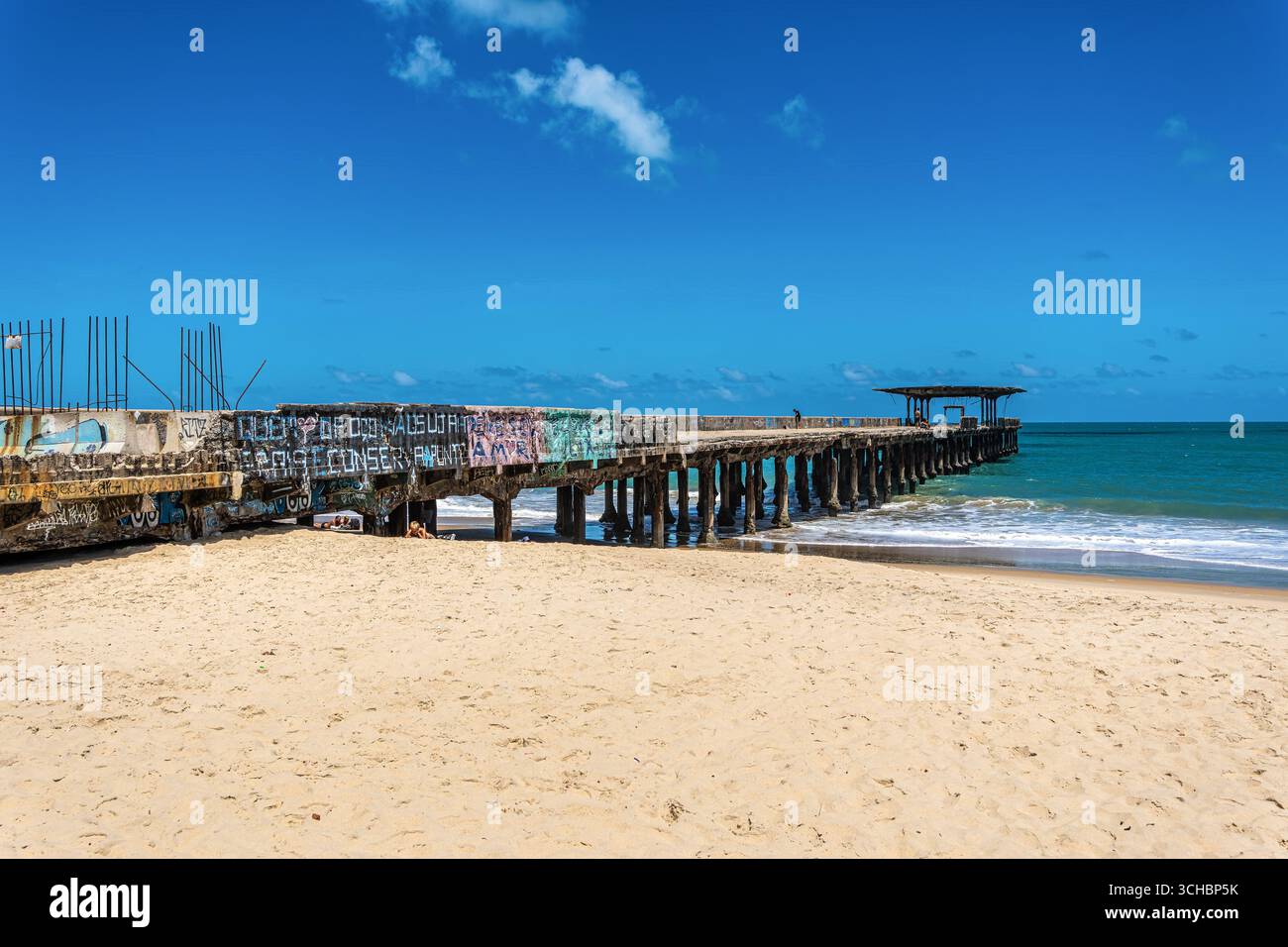 Ruined structure of the old Metal Bridge at Fortaleza in the state of ...