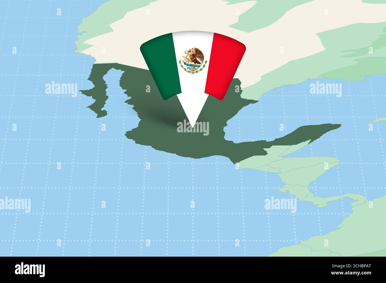 Mexico flag highlighted on Stock Vector Images - Alamy