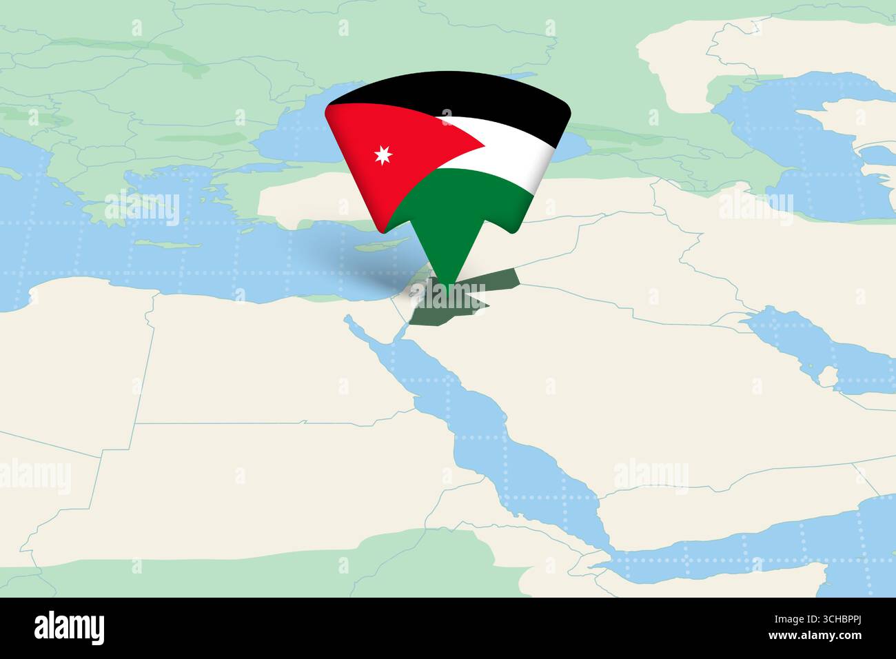 Map highlighted jordan flag hi-res stock photography and images - Alamy
