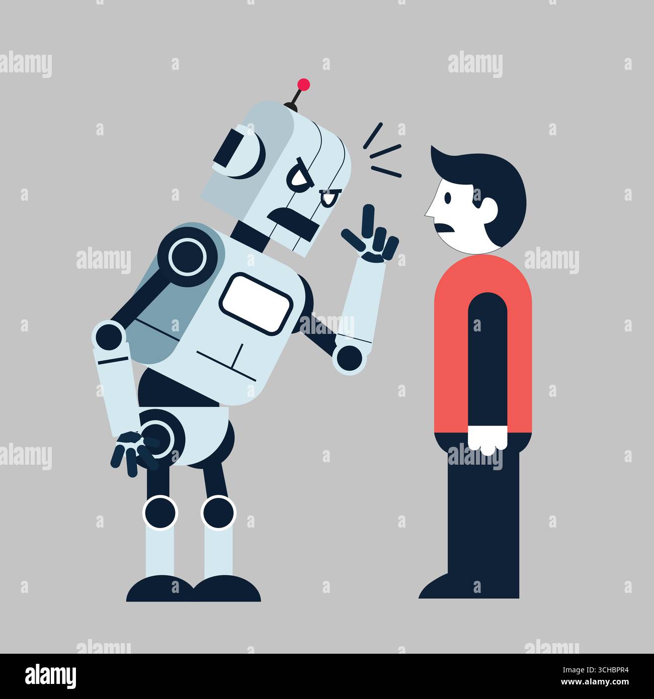 AI Robot Scolding Man HumanRobot Communication Scene Stock Vector Image ...