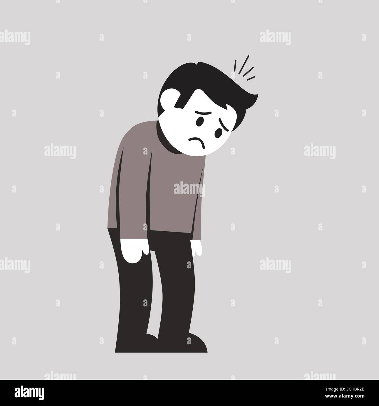 Mental health sad man Stock Vector Images - Alamy