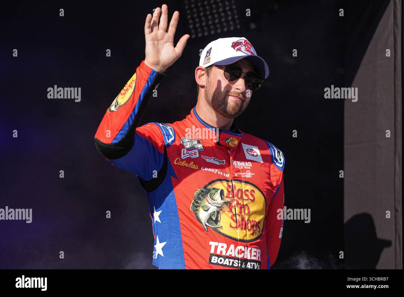 Chase Briscoe waves to fans prior to a NASCAR Cup Series auto race at ...