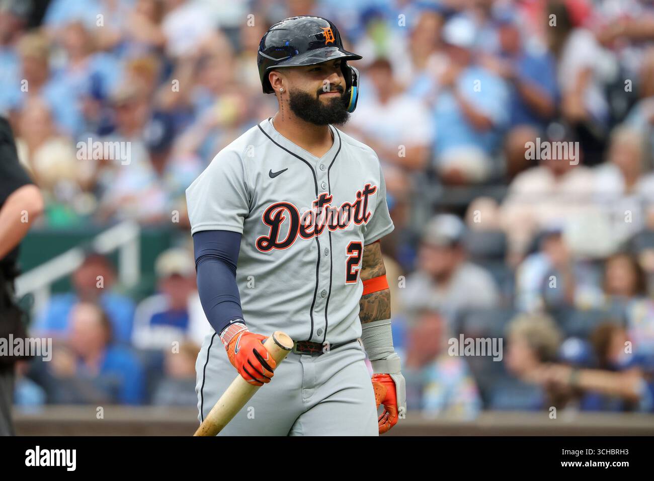Detroit Tigers' Gleyber Torres walks to the dugout during a baseball ...