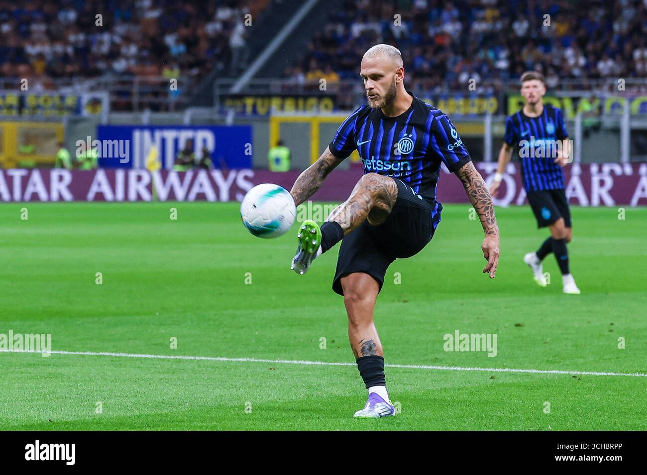 Federico Dimarco of FC Internazionale seen in action during Serie A 2025/26 football match ...